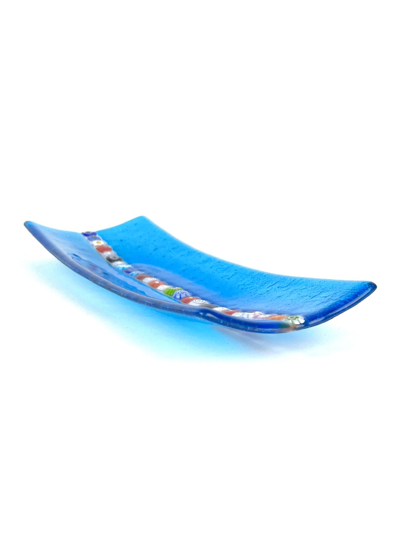 Alka - Light Blue Rectangular Murano Glass Plate - Made Murano Glass