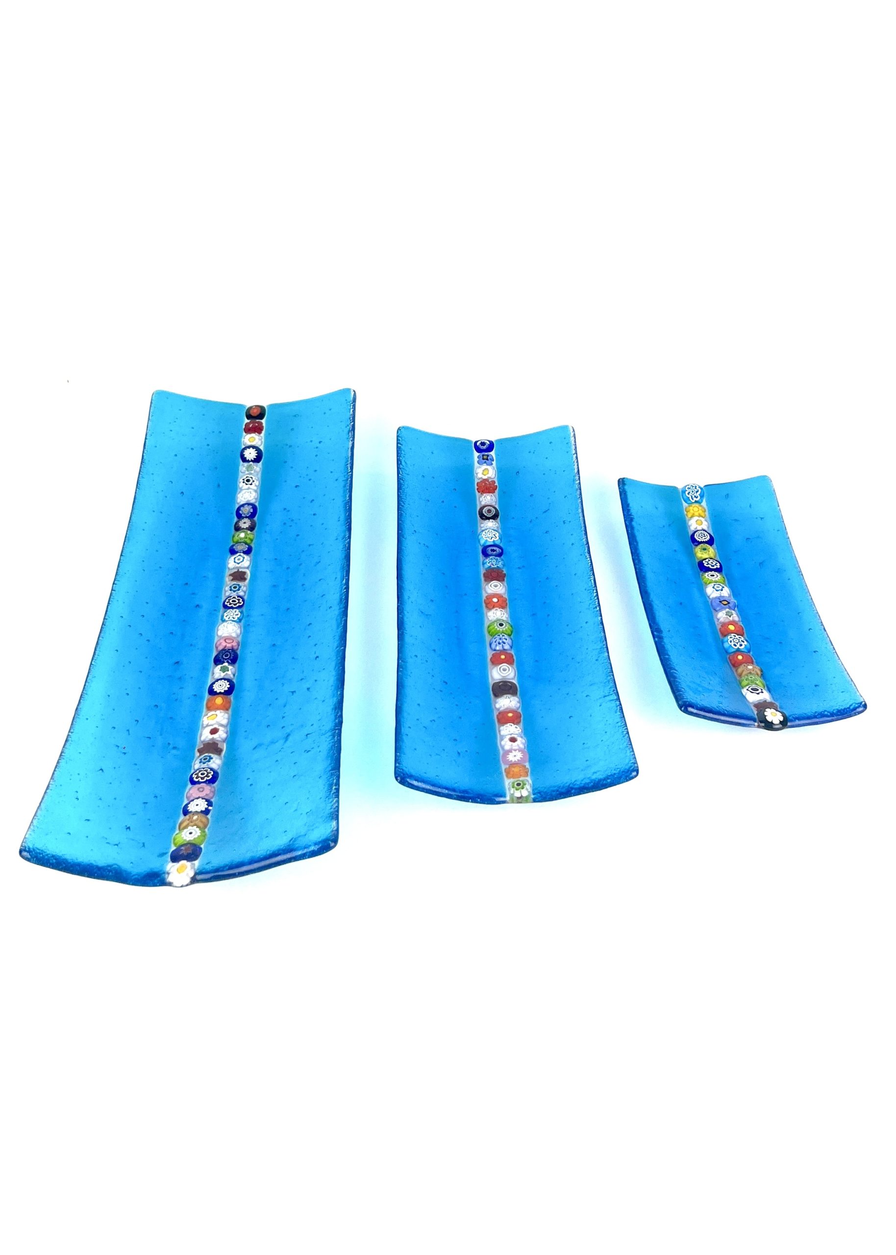 Alka - Light Blue Rectangular Murano Glass Plate - Made Murano Glass