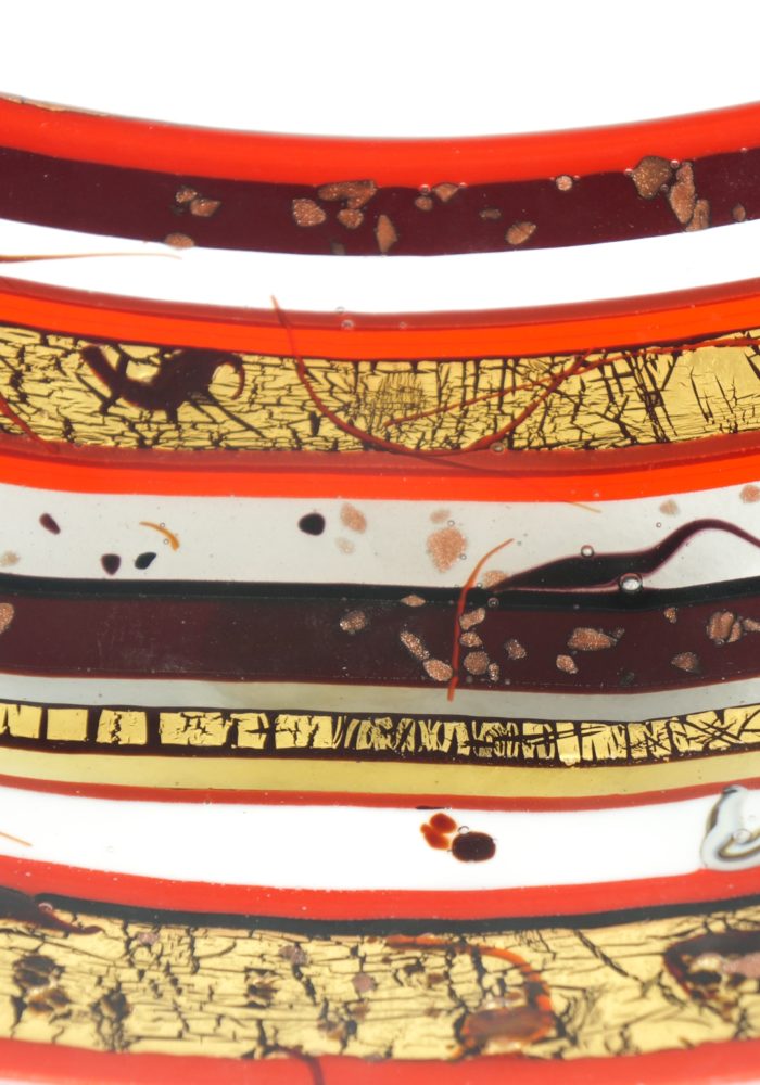 Fasce - Red Square Murano Glass Plate - Made Murano Glass