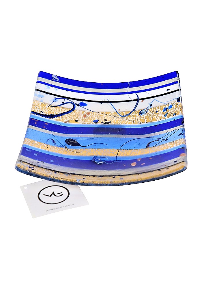 Fasce - Red Square Murano Glass Plate - Made Murano Glass