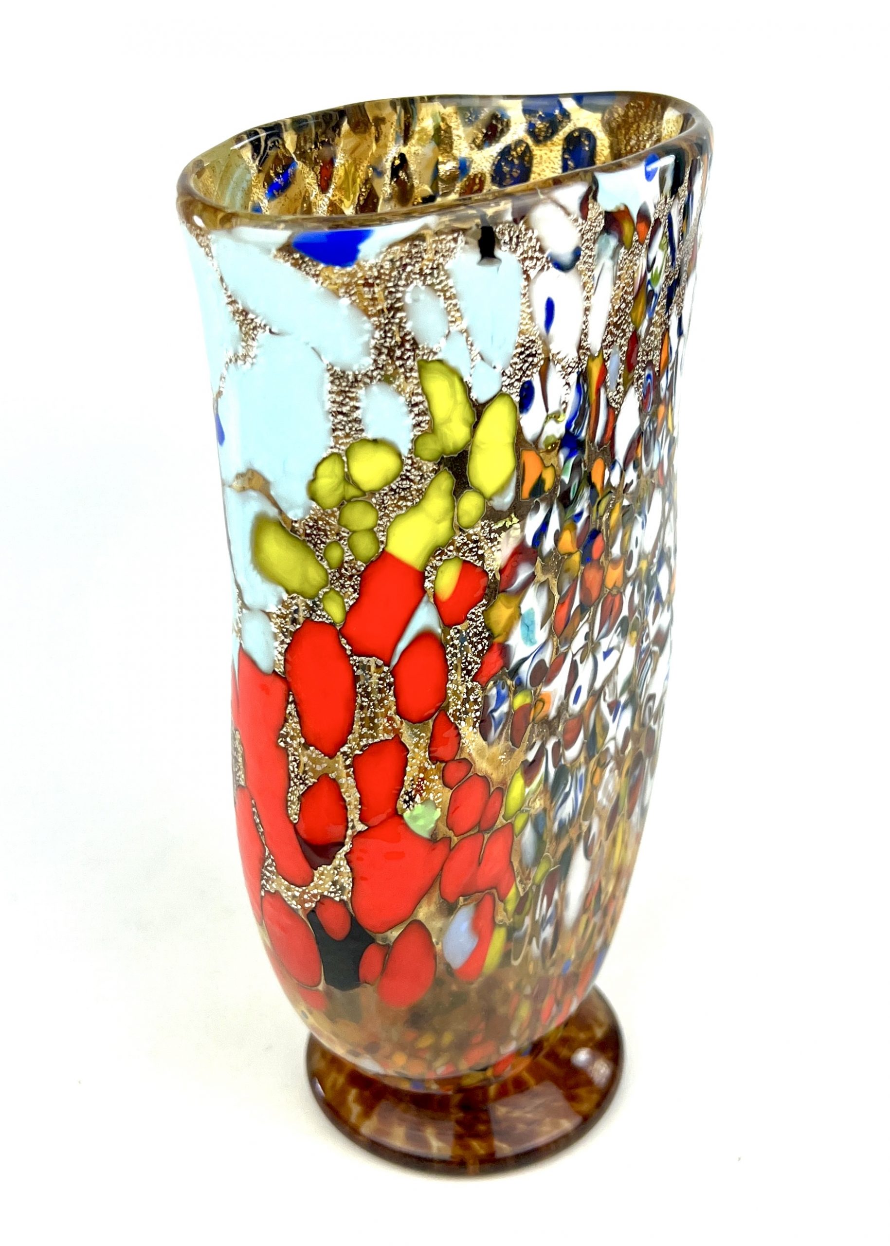 Asia - Amber Murano Glass Vase "Fantasy" - Made Murano Glass