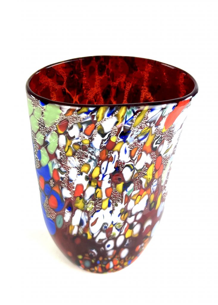 Schissa - Red Murano Glass Vase "Fantasy" - Made Murano Glass
