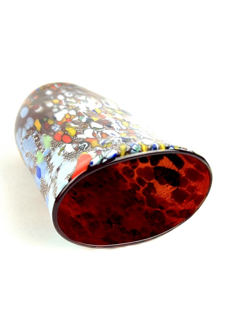 Schissa - Red Murano Glass Vase "Fantasy" - Made Murano Glass