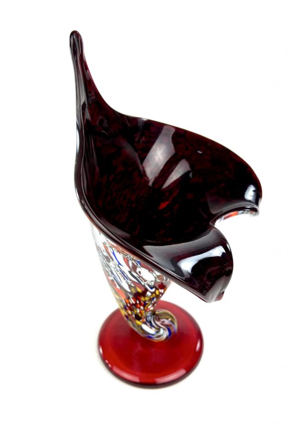 Cornucopia - Red Murano Glass Vase "Fantasy" - Made Murano Glass
