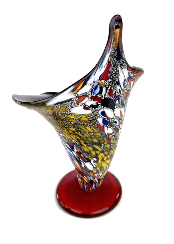 Cornucopia - Red Murano Glass Vase "Fantasy" - Made Murano Glass