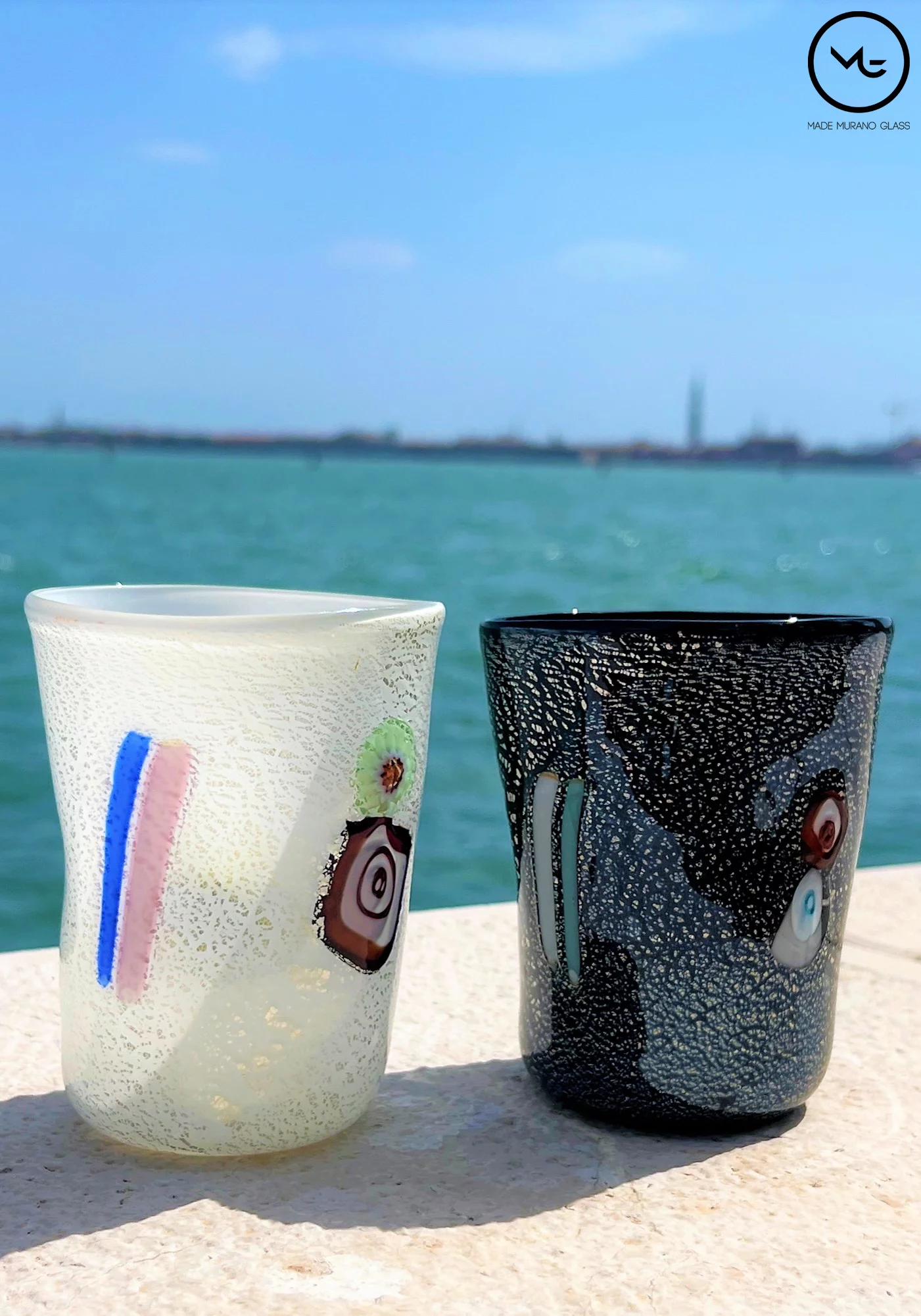 Classic - Set Of Two Murano Drinking Glasses "Teone" - Made Murano Glass