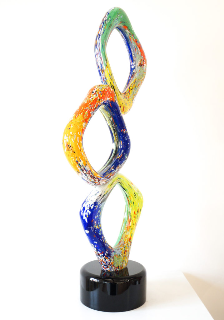 Rhombus - Multicolored Abstract Murano Glass Sculpture - Made Murano Glass