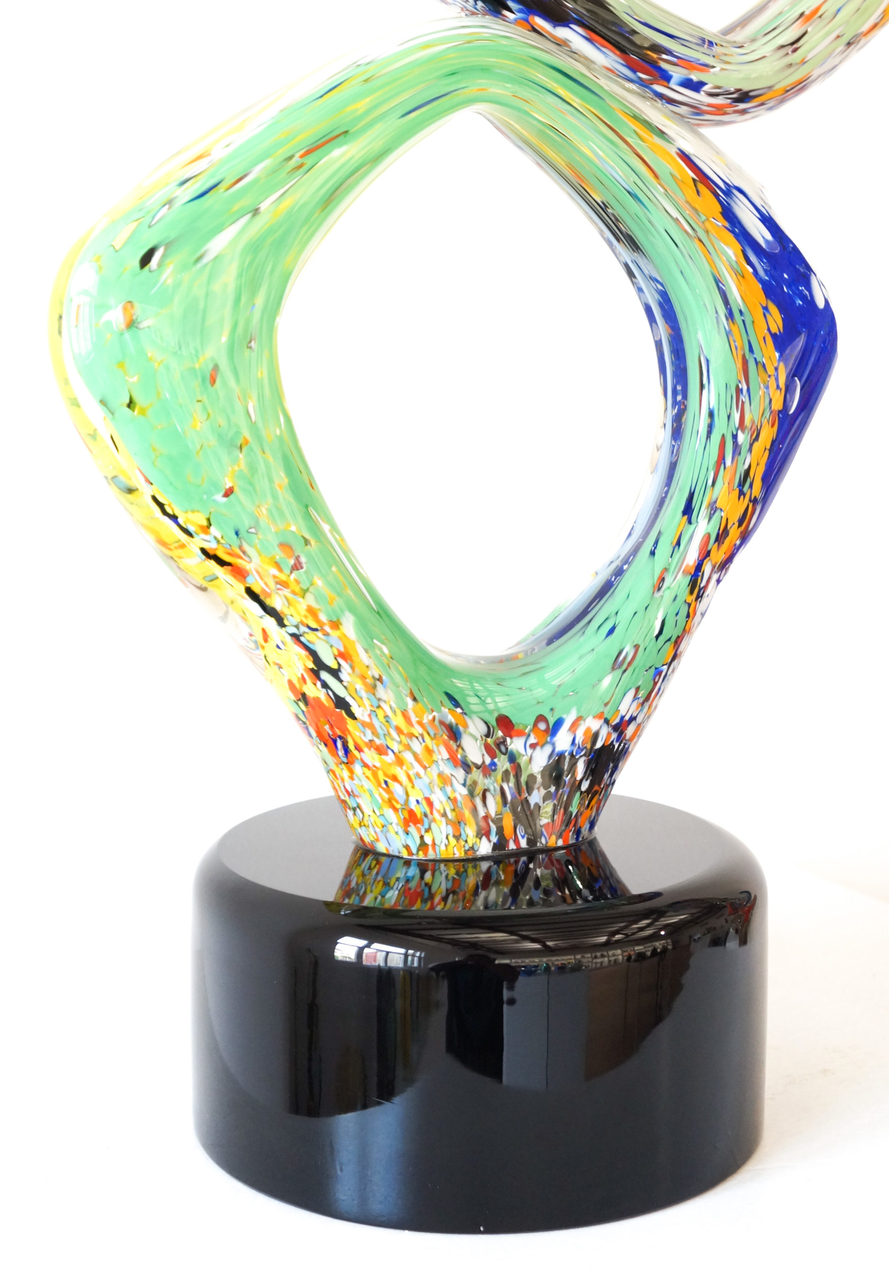 Rhombus Multicolored Abstract Murano Glass Sculpture Made Murano Glass
