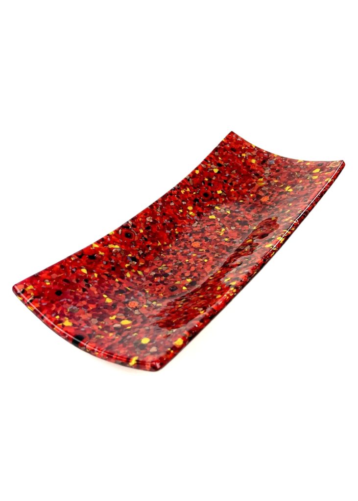 Mixato - Red Rectangular Murano Glass Plate - Made Murano Glass