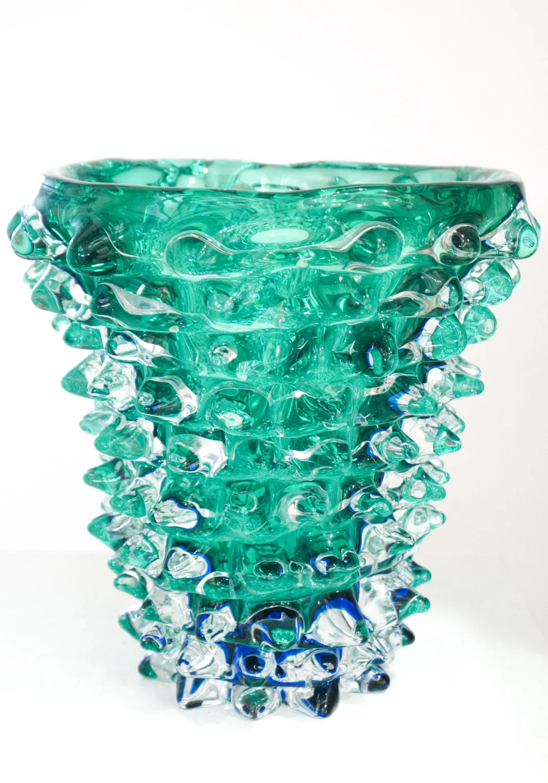 Zane - Green Rostrato Murano Glass Vase - Made Murano Glass