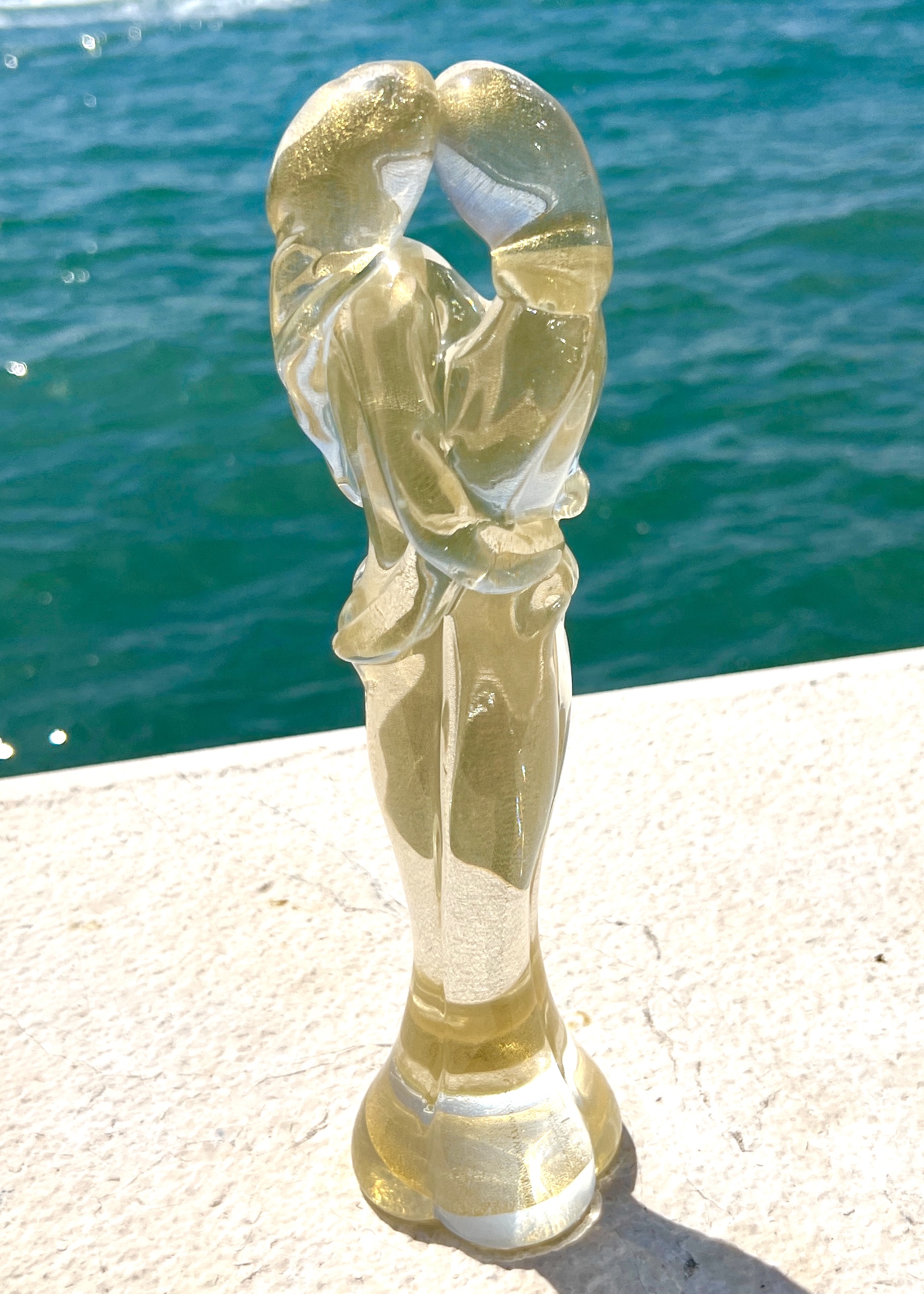 Emanu - Crystal Murano Glass Lovers With Gold 24kt - Made Murano Glass