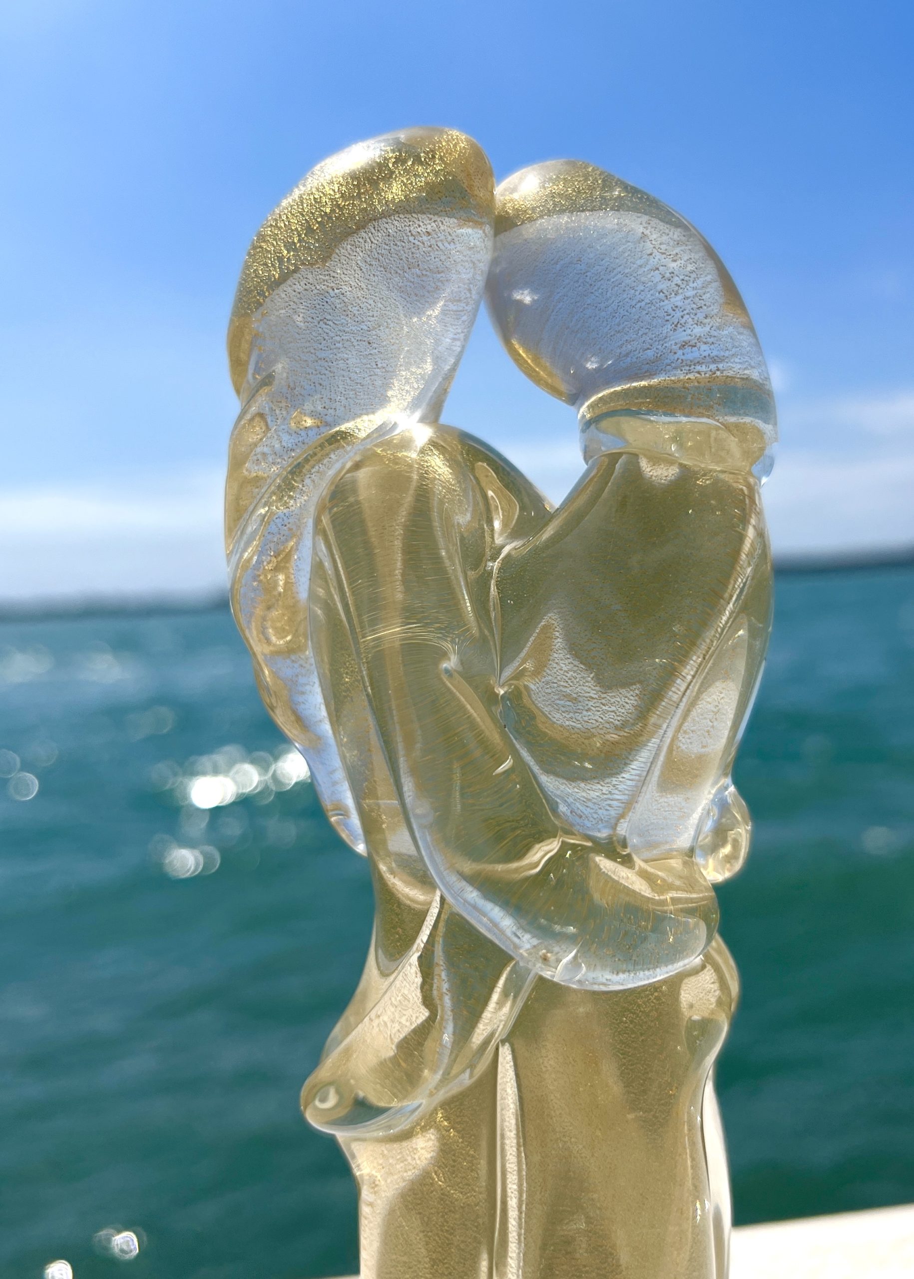 Emanu - Crystal Murano Glass Lovers With Gold 24kt - Made Murano Glass