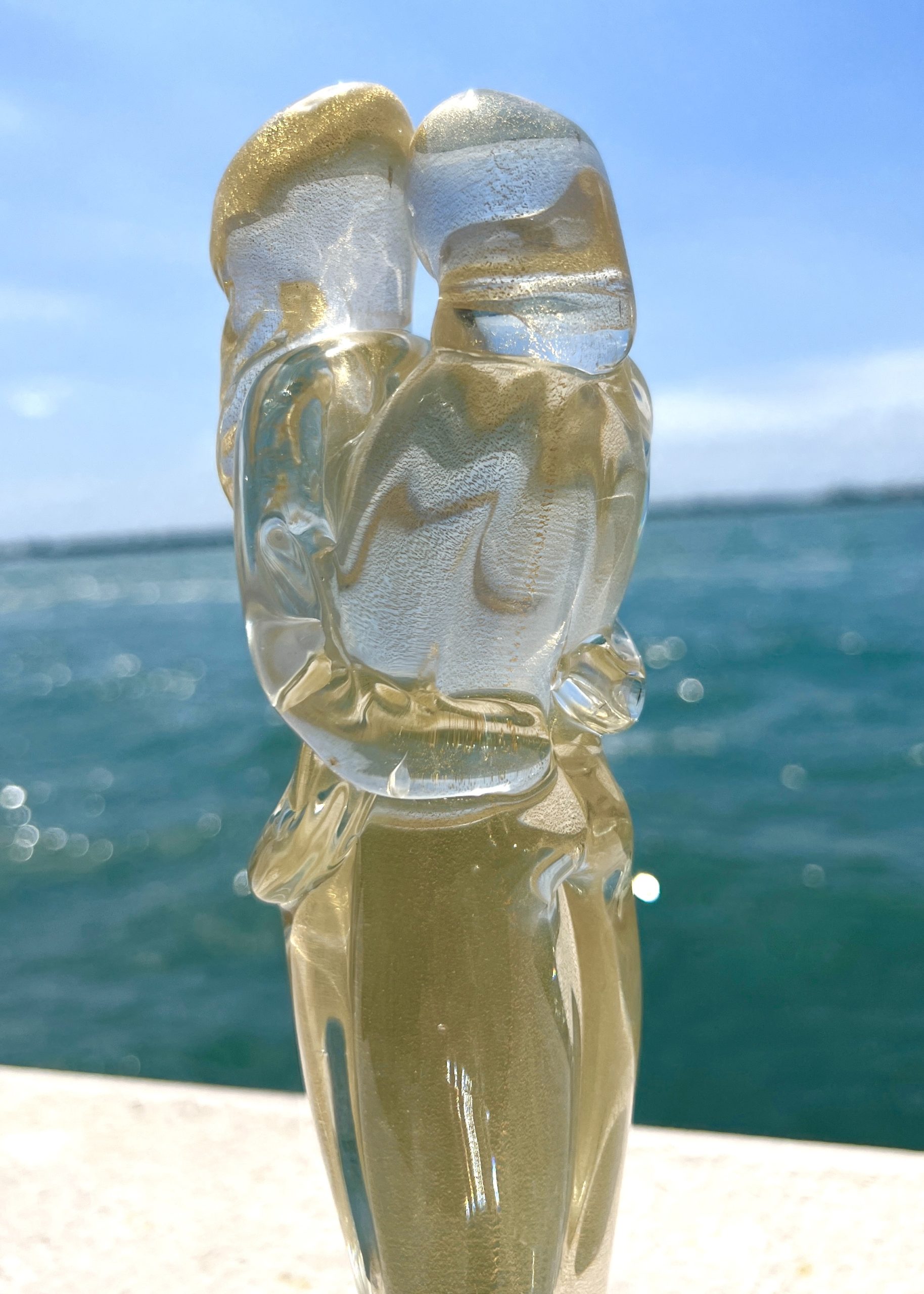 Emanu - Crystal Murano Glass Lovers With Gold 24kt - Made Murano Glass