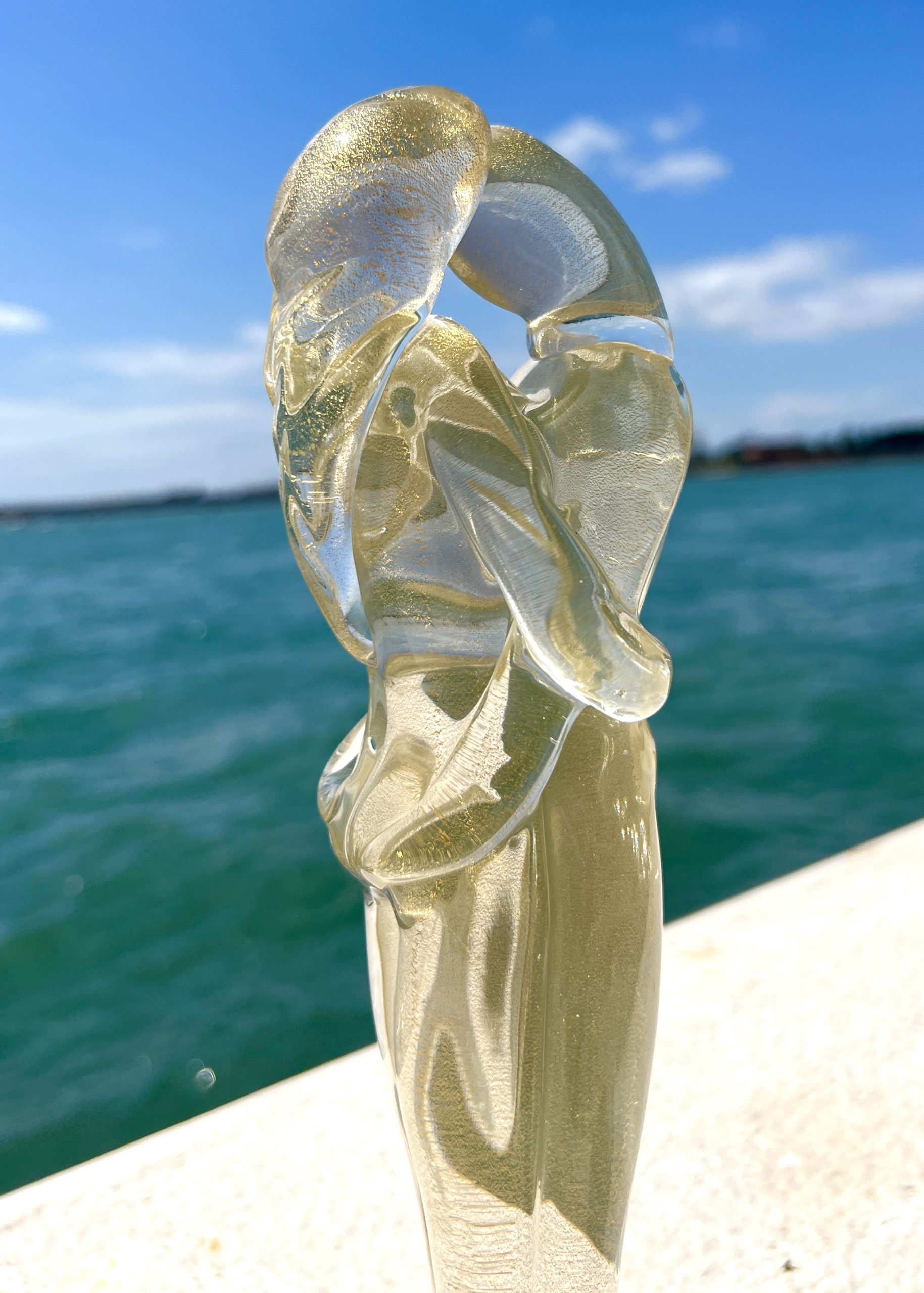 Emanu - Crystal Murano Glass Lovers With Gold 24kt - Made Murano Glass