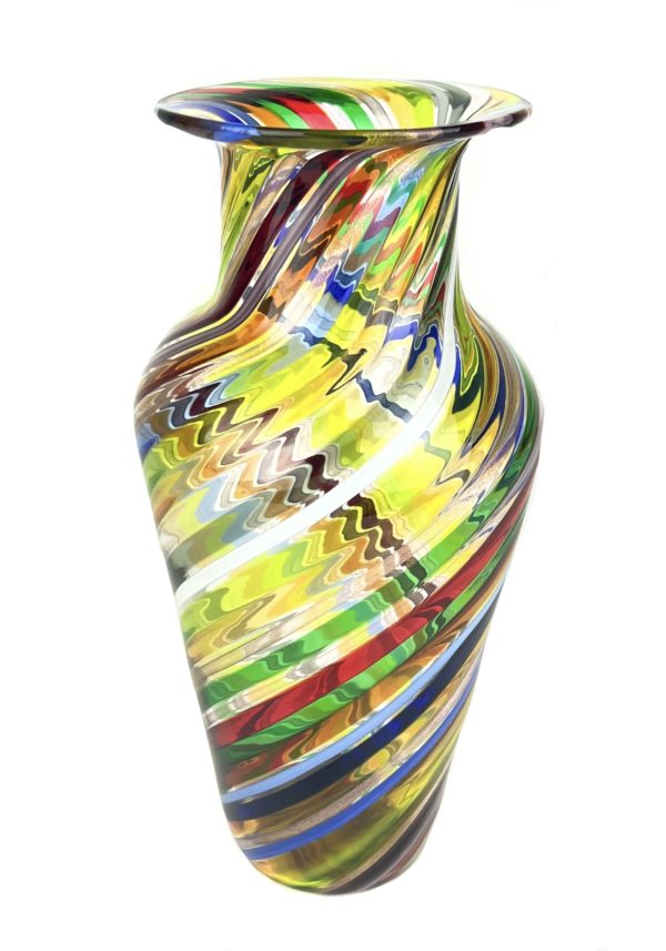 Vintage - Multicolored Murano Glass Vase "Arkel" - Made Murano Glass