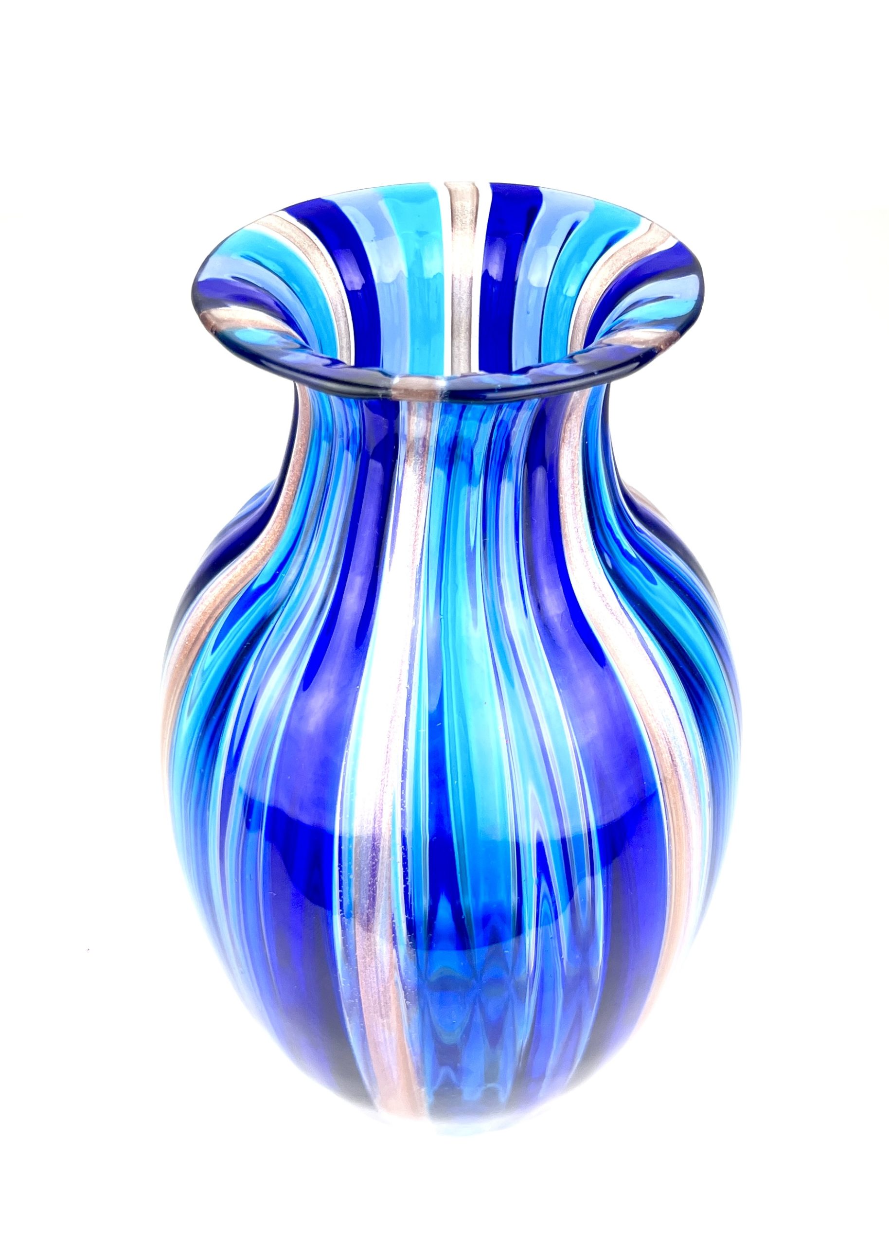Oyes - Blue Murano Glass Vase "Maratea" - Made Murano Glass