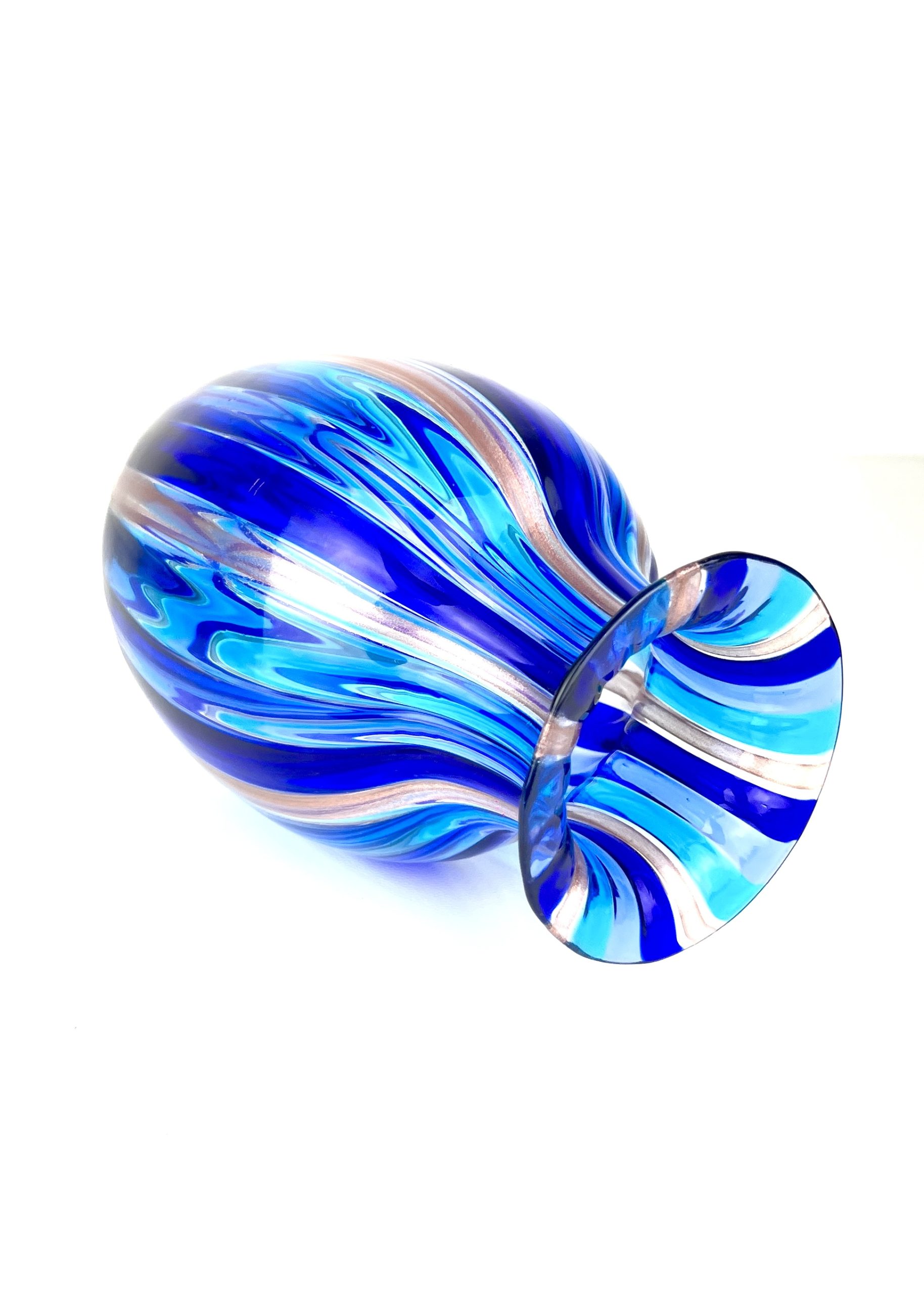 Oyes - Blue Murano Glass Vase "Maratea" - Made Murano Glass
