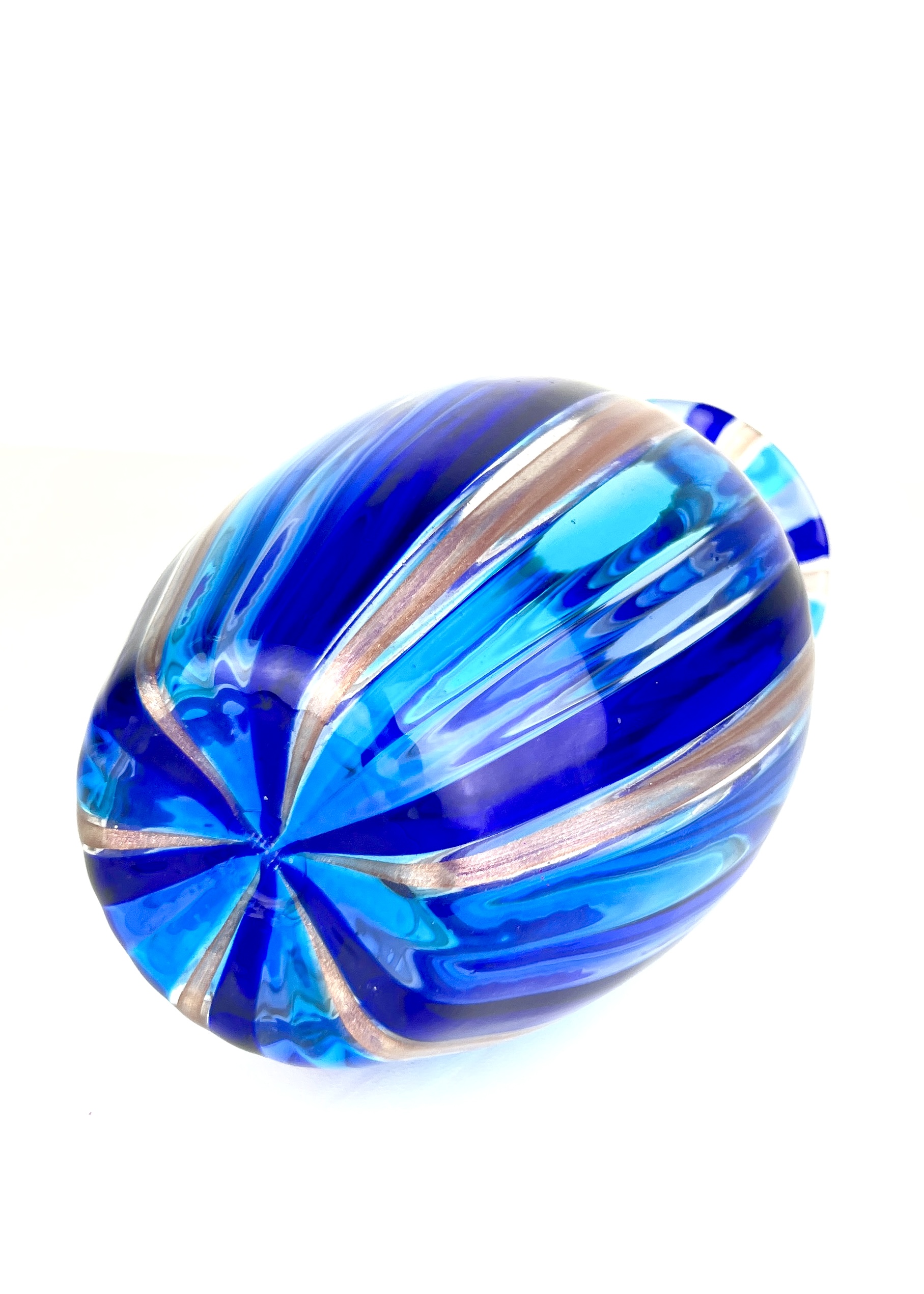 Oyes - Blue Murano Glass Vase "Maratea" - Made Murano Glass