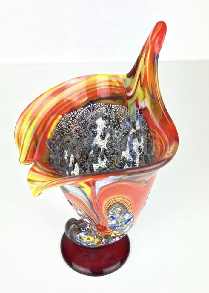 Cornucopia - Multicolored Murano Glass Vase "Colada" - Made Murano Glass