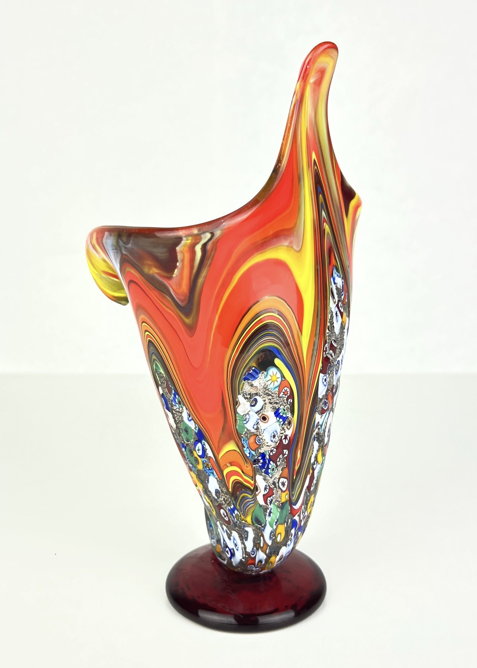 Cornucopia - Multicolored Murano Glass Vase "Colada" - Made Murano Glass