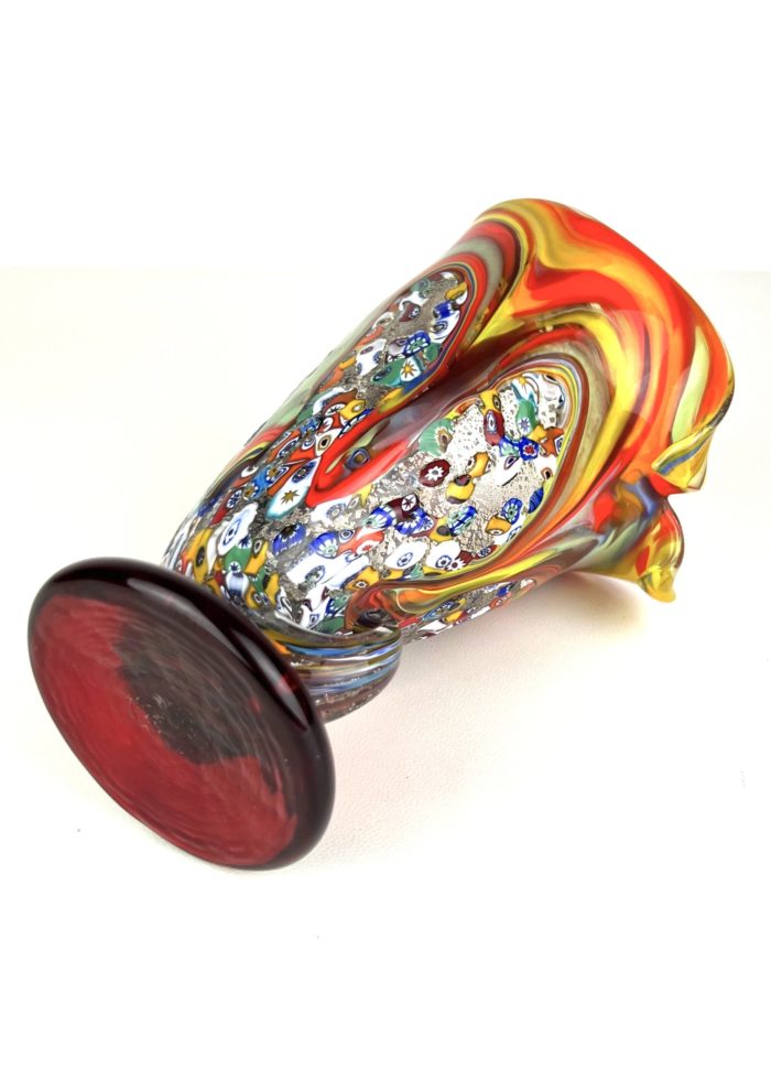 Cornucopia - Multicolored Murano Glass Vase "Colada" - Made Murano Glass