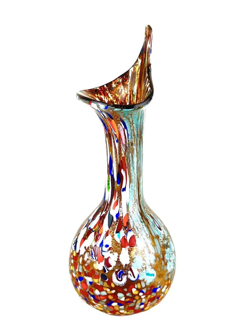 Calla - Amber Murano Glass Vase "Fantasy" - Made Murano Glass