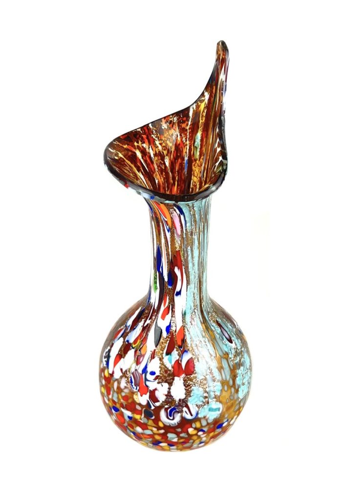 Calla - Amber Murano Glass Vase "Fantasy" - Made Murano Glass