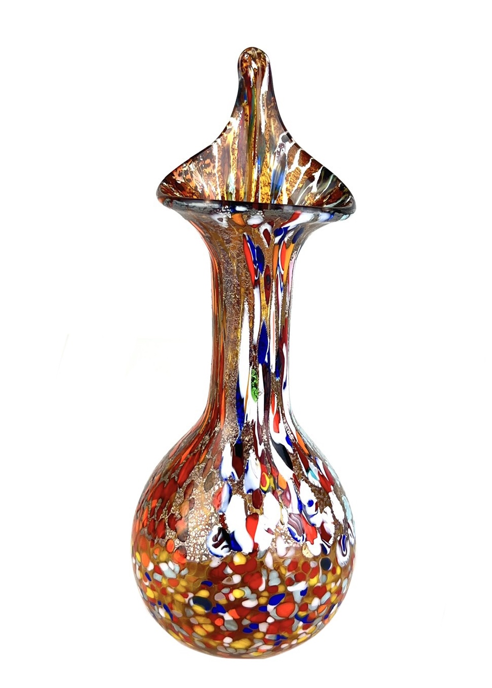 Calla - Amber Murano Glass Vase "Fantasy" - Made Murano Glass