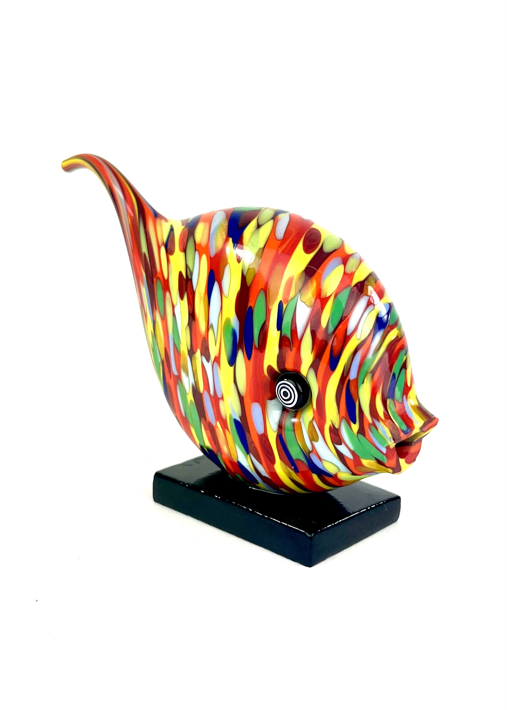 Piceto - Murano Glass Fish With Multicolored Mace "Verre" - Made Murano ...