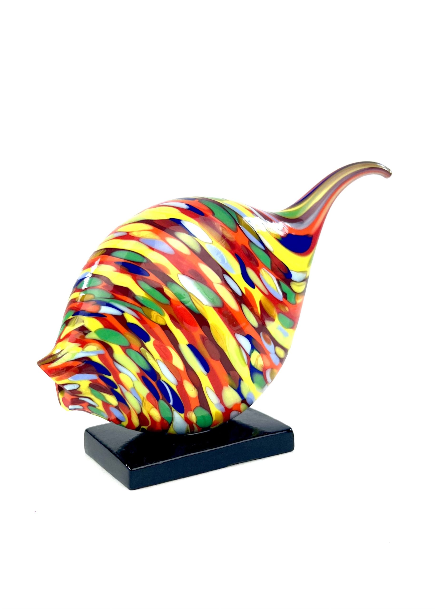 Piceto - Murano Glass Fish With Multicolored Mace "Verre" - Made Murano ...