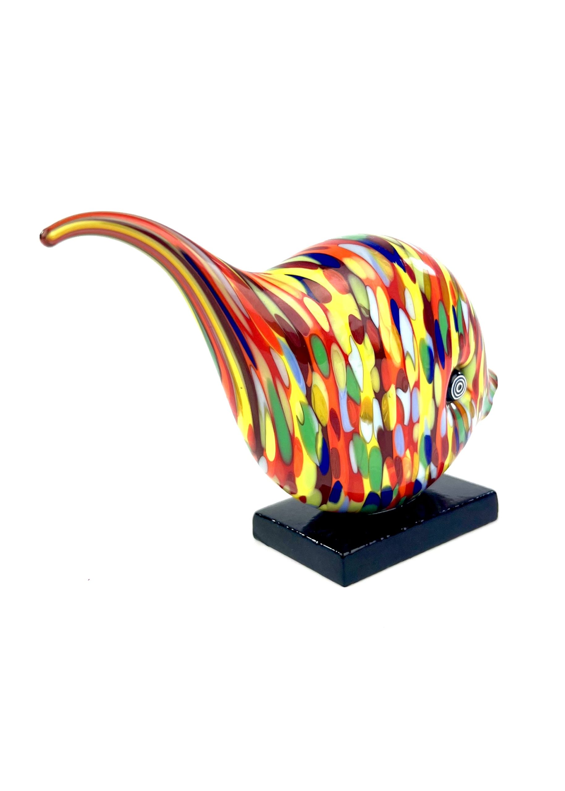 Piceto - Murano Glass Fish With Multicolored Mace "Verre" - Made Murano ...