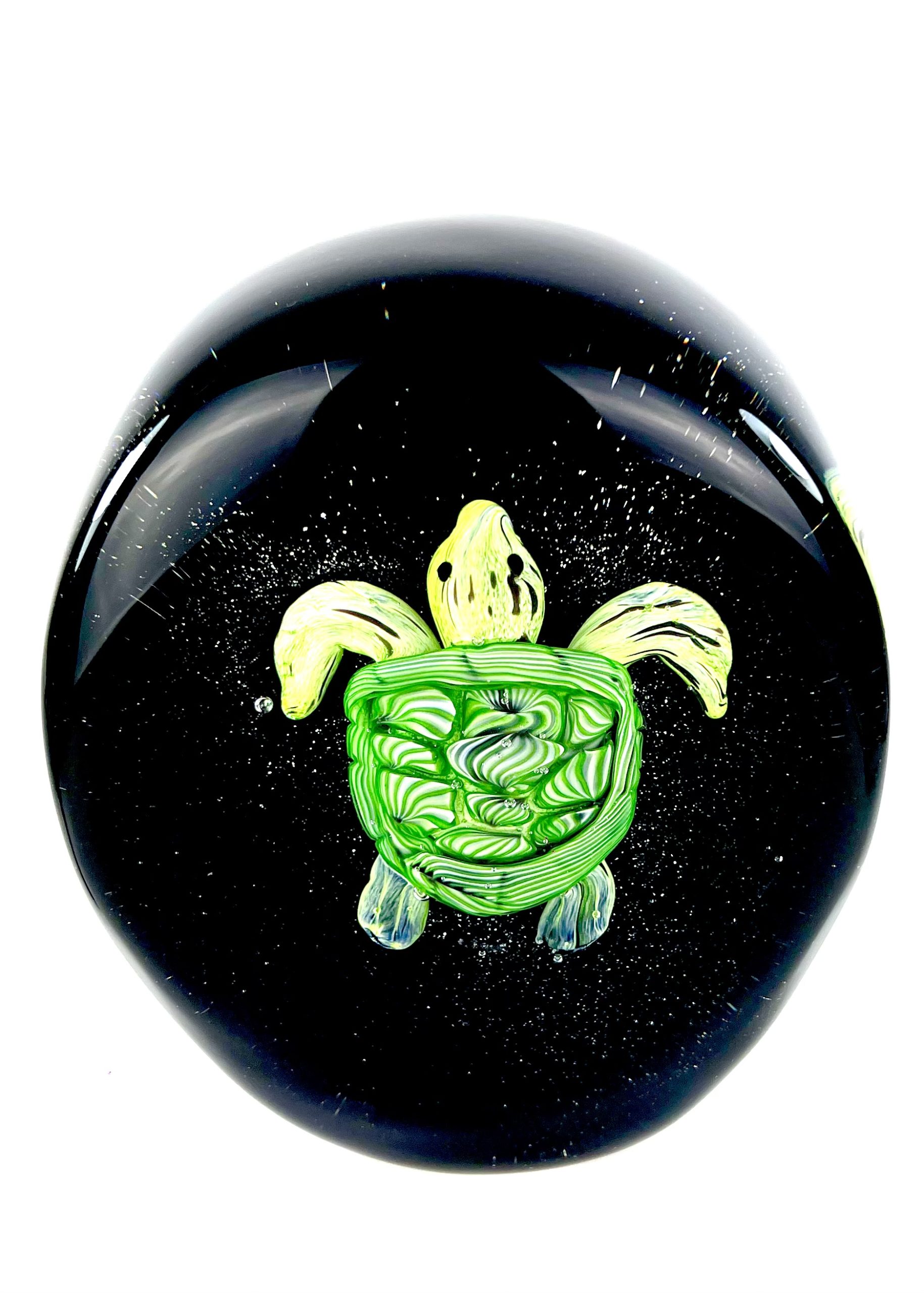 Olbia - Murano Glass Aquarium With Sea Turtle - Made Murano Glass