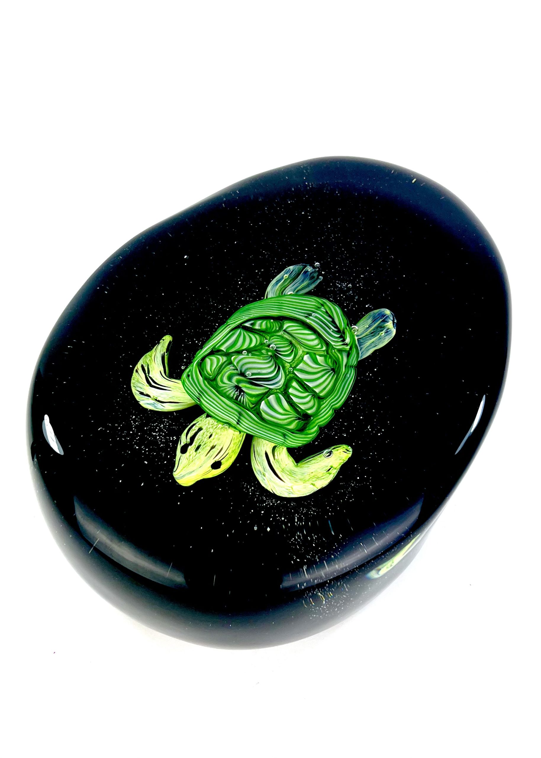 Olbia - Murano Glass Aquarium With Sea Turtle - Made Murano Glass