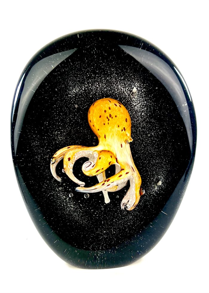 Olbia - Murano Glass Aquarium With Octopus - Made Murano Glass