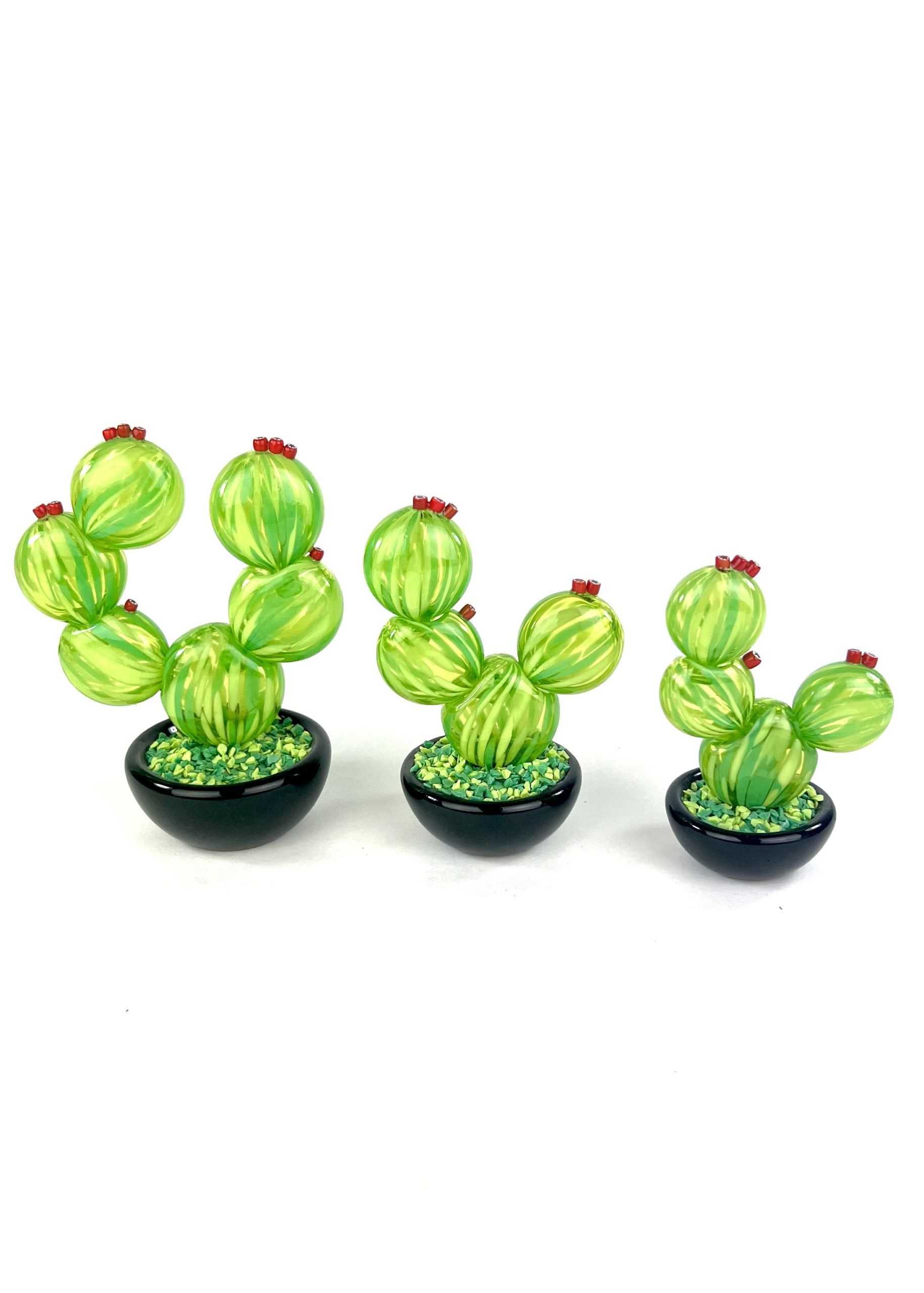 Saguaro - Green Murano Glass Plant Of Cactus - Made Murano Glass