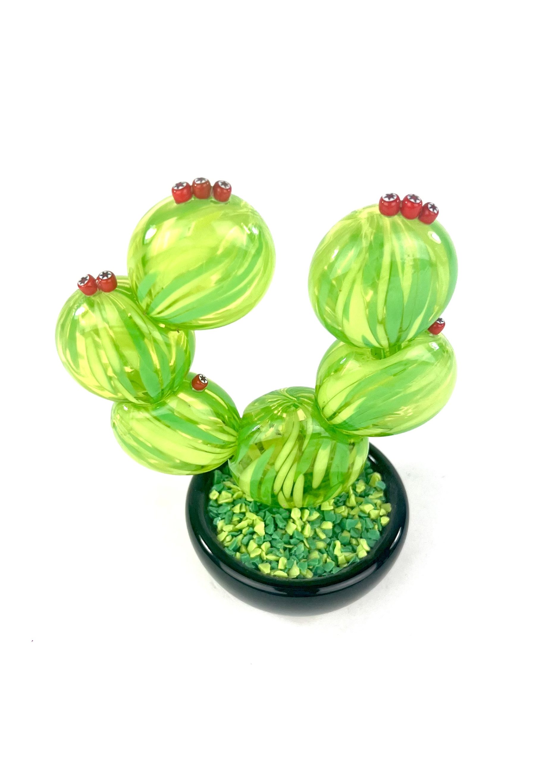 Saguaro - Green Murano Glass Plant Of Cactus - Made Murano Glass