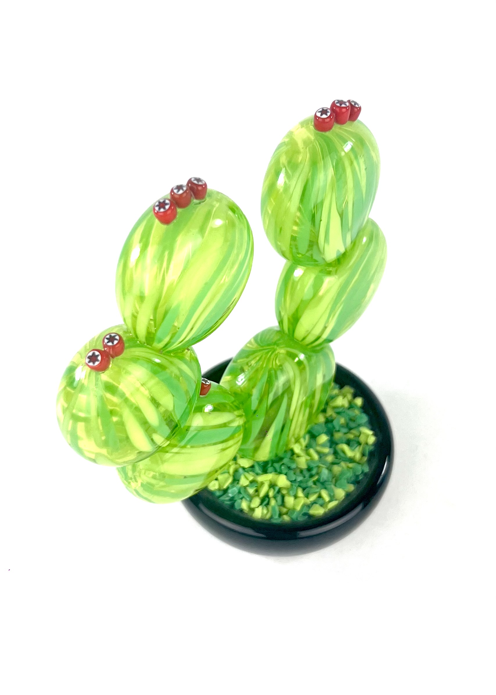 Saguaro - Green Murano Glass Plant Of Cactus - Made Murano Glass