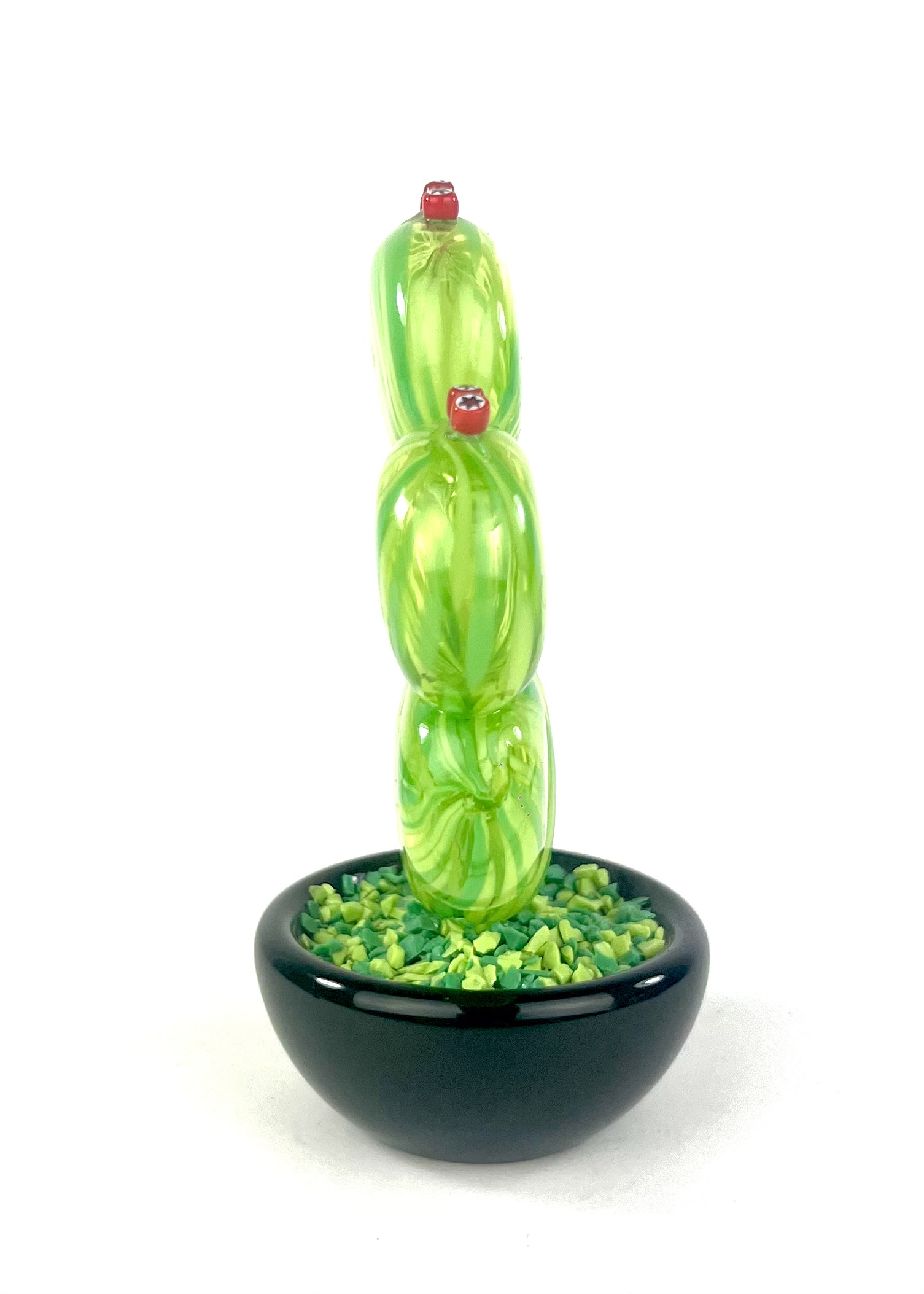 Saguaro - Green Murano Glass Plant Of Cactus - Made Murano Glass