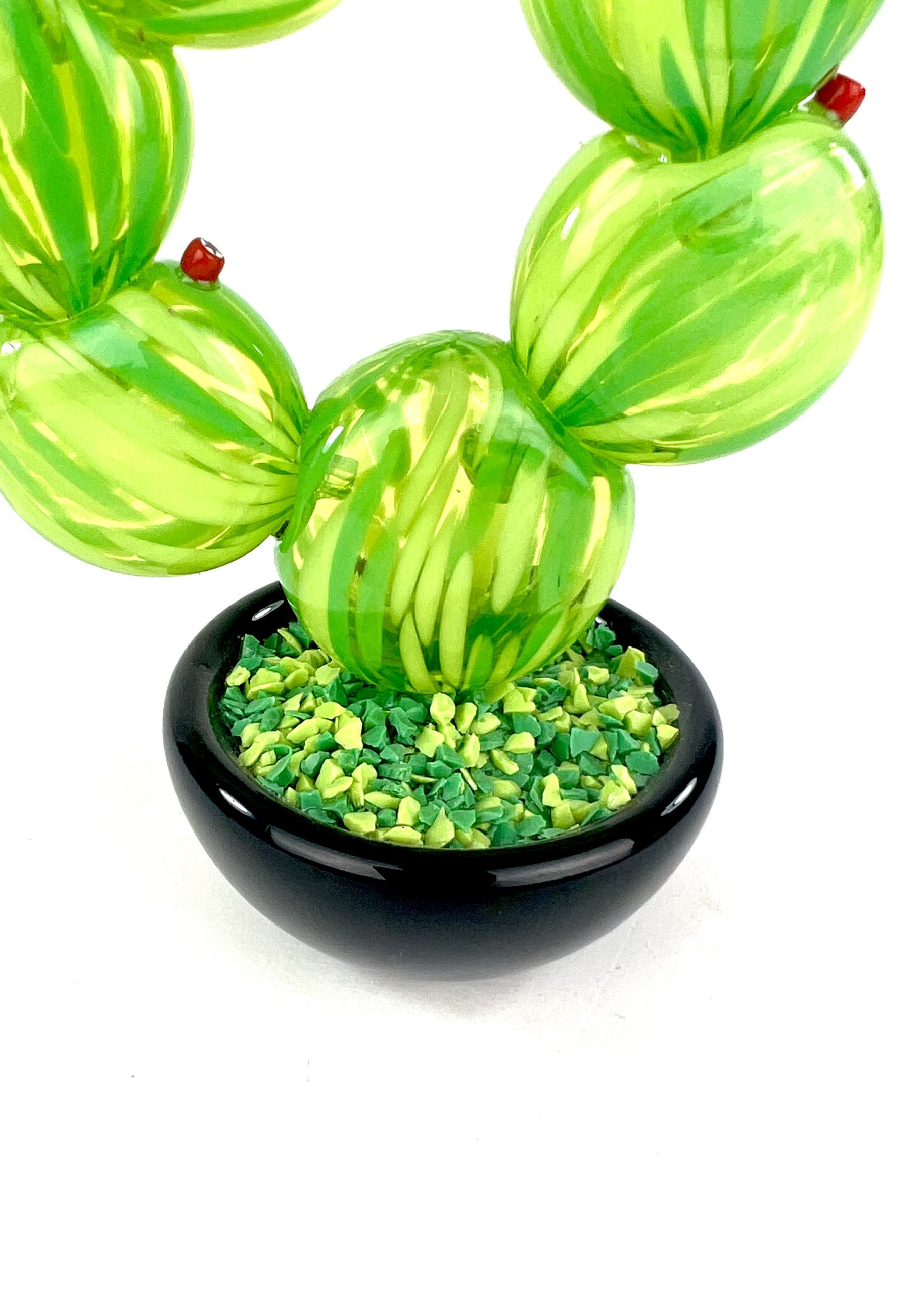 Saguaro - Green Murano Glass Plant Of Cactus - Made Murano Glass