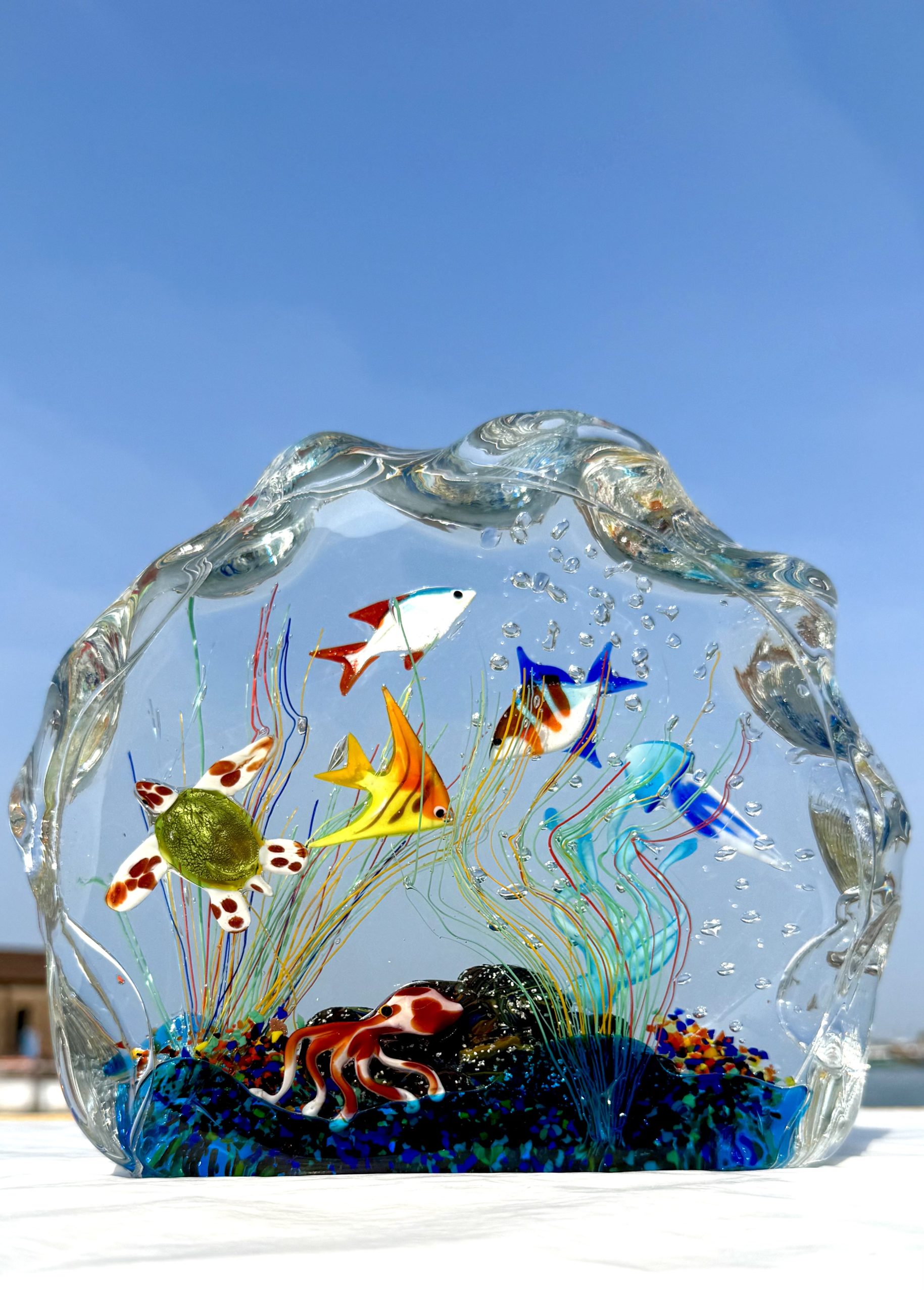 Olenek - Murano Glass Aquarium With 8 Elements