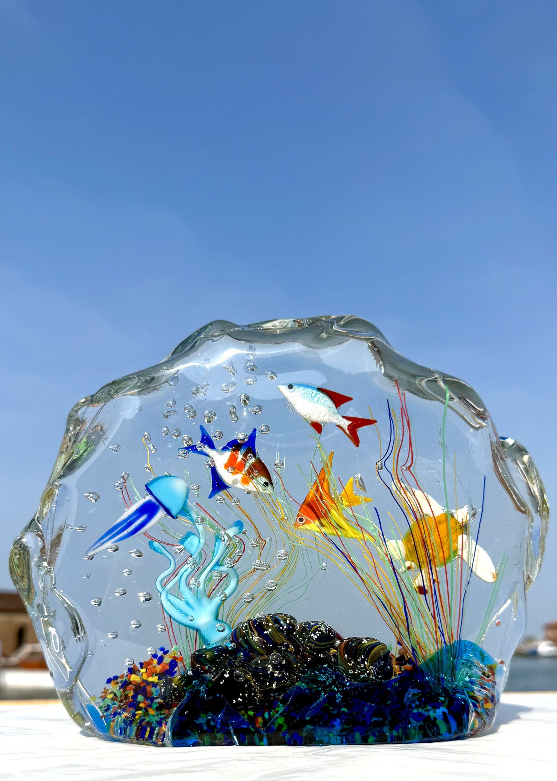 Olenek - Murano Glass Aquarium With 8 Elements