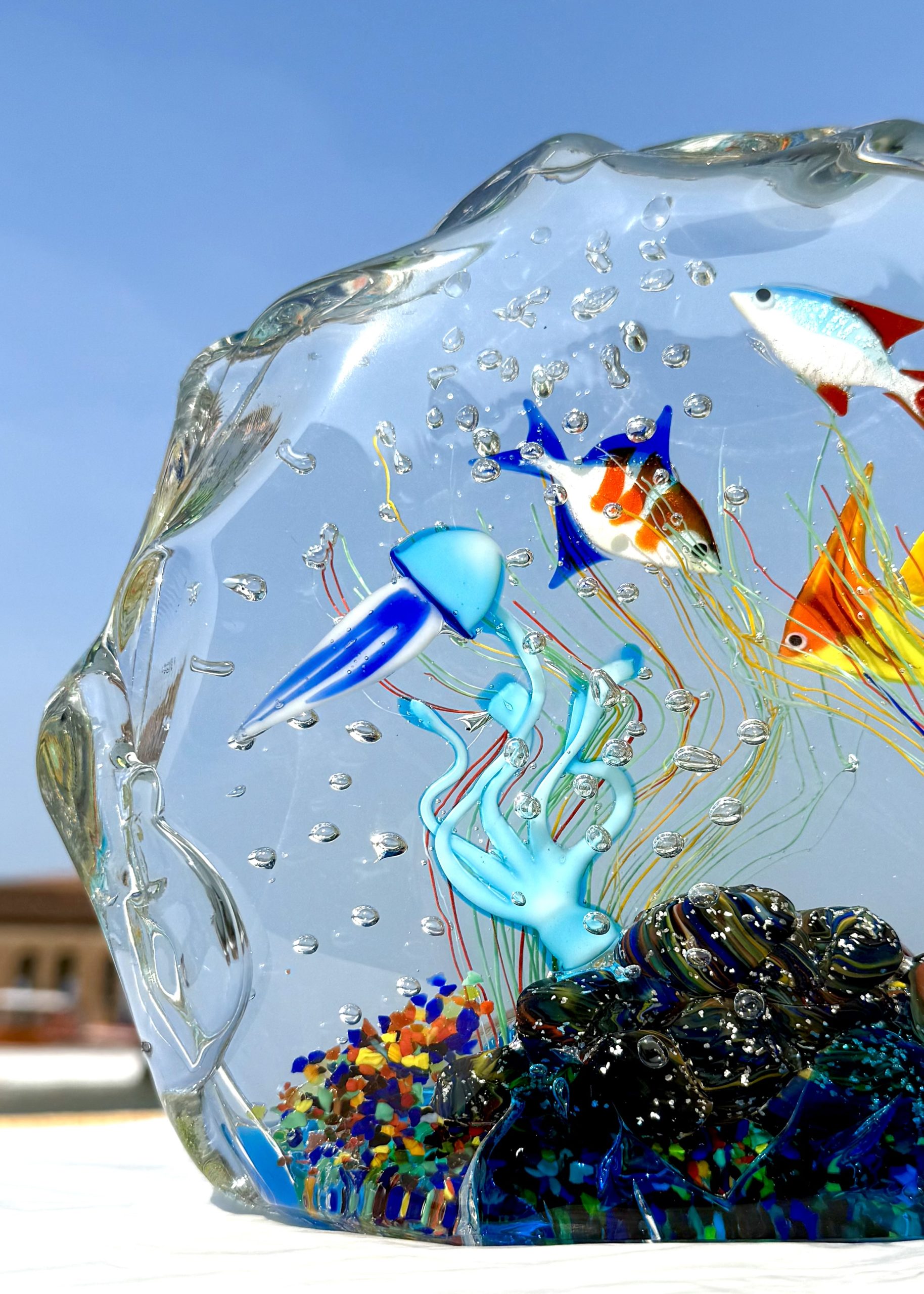 Olenek - Murano Glass Aquarium With 8 Elements