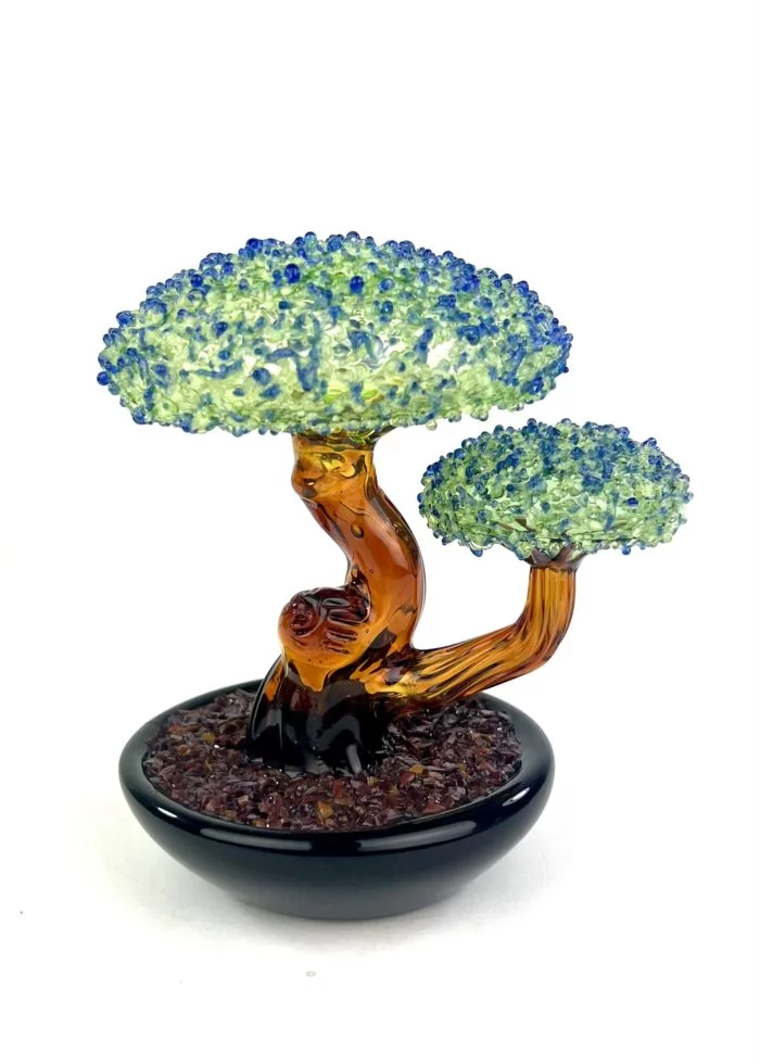 Pechino - Murano Glass Bonsai With Blue Decoration