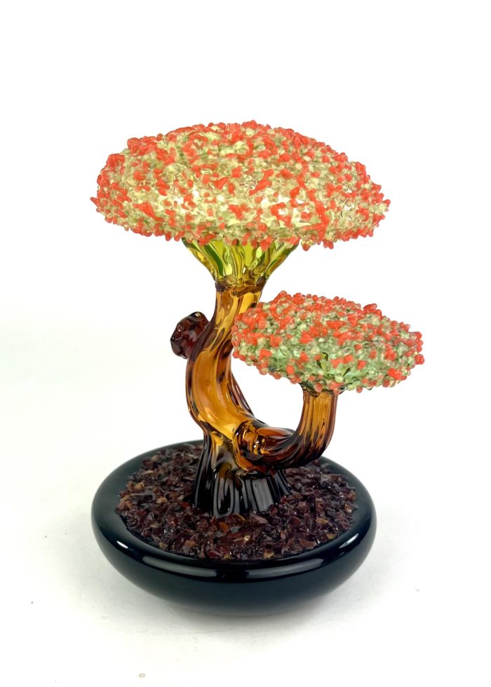Pechino - Murano Glass Bonsai With Orange Decoration