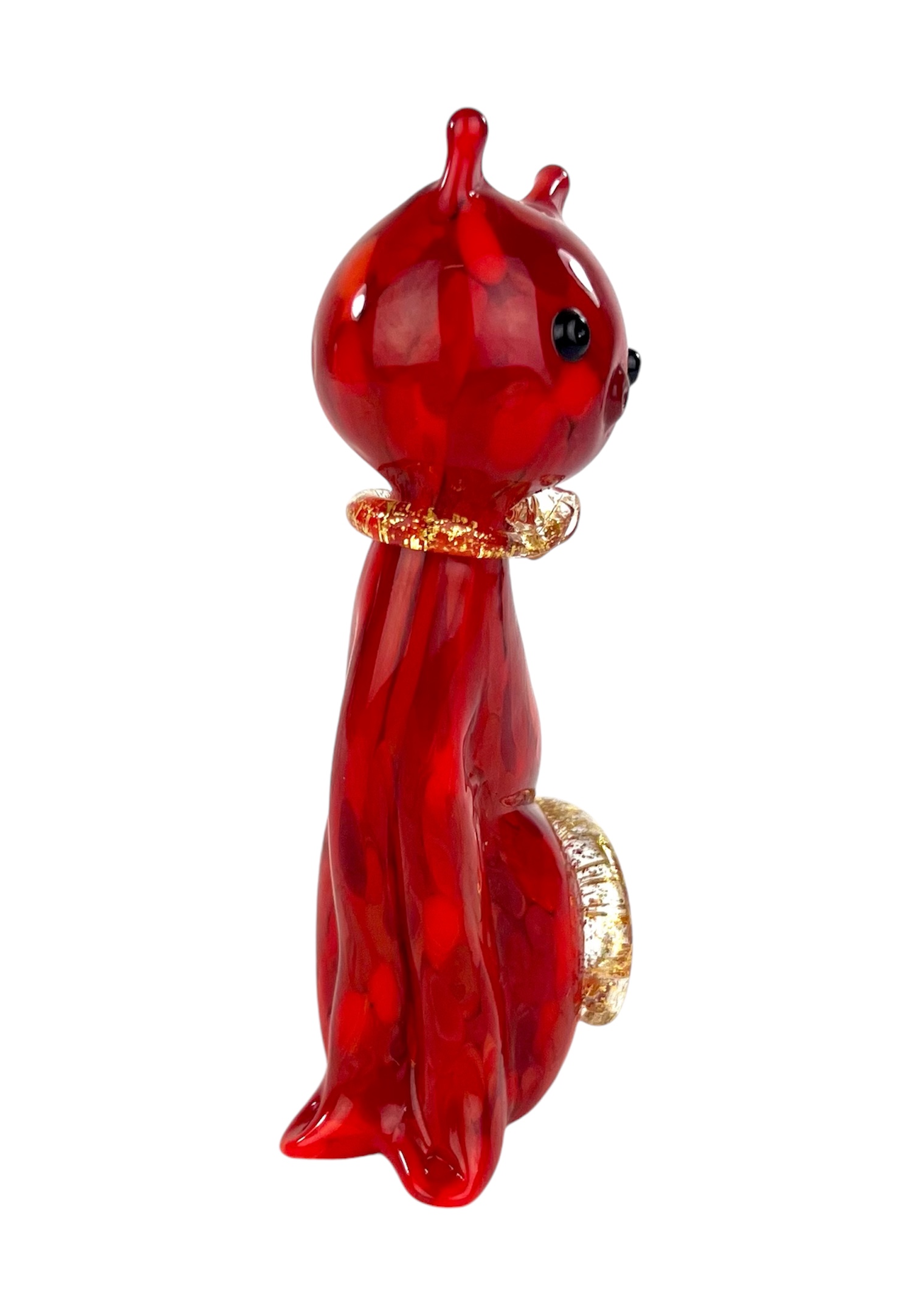 Silvestro - Red Murano Glass Cat With Mace