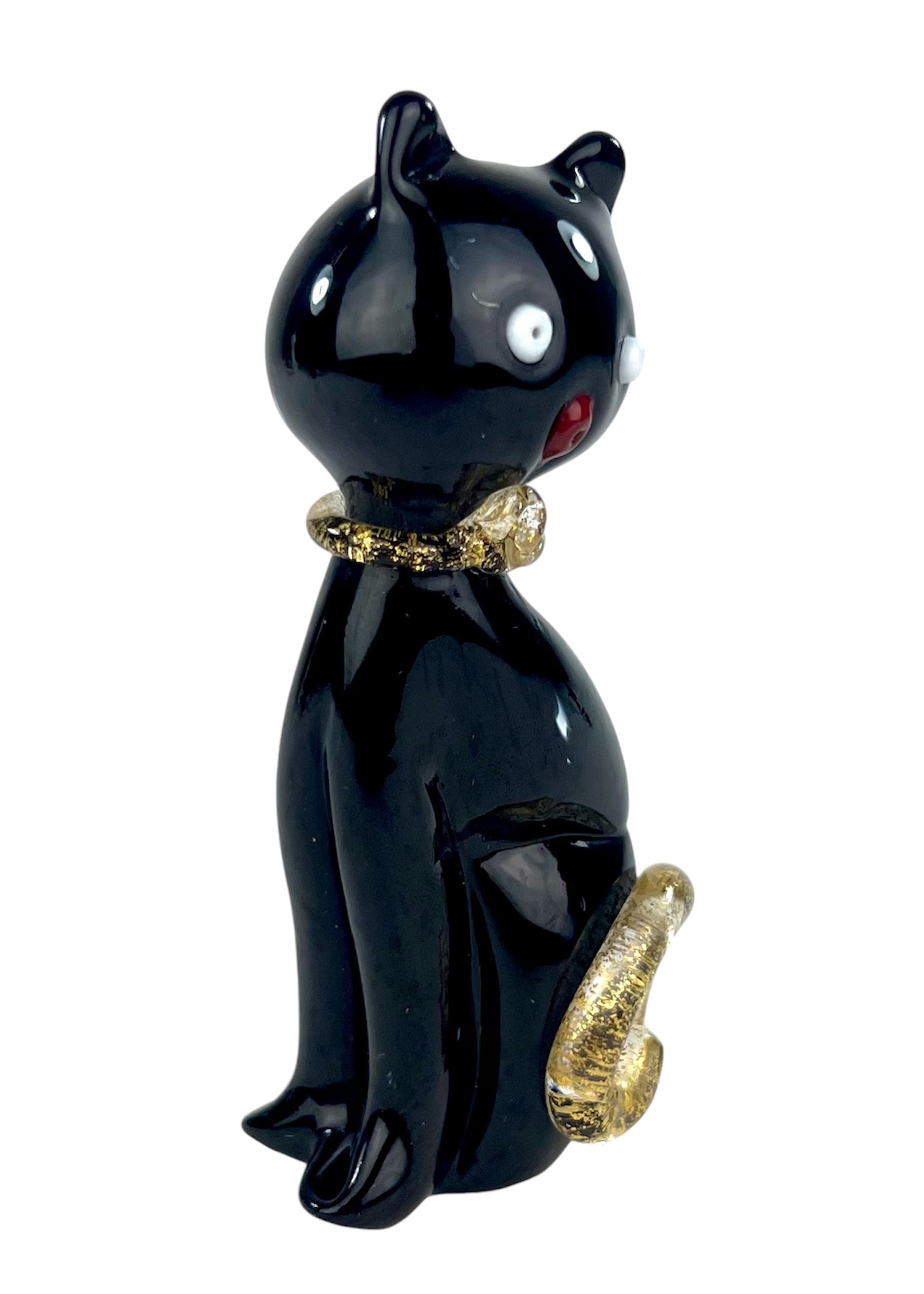 Silvestro - Black Murano Glass Cat With Mace