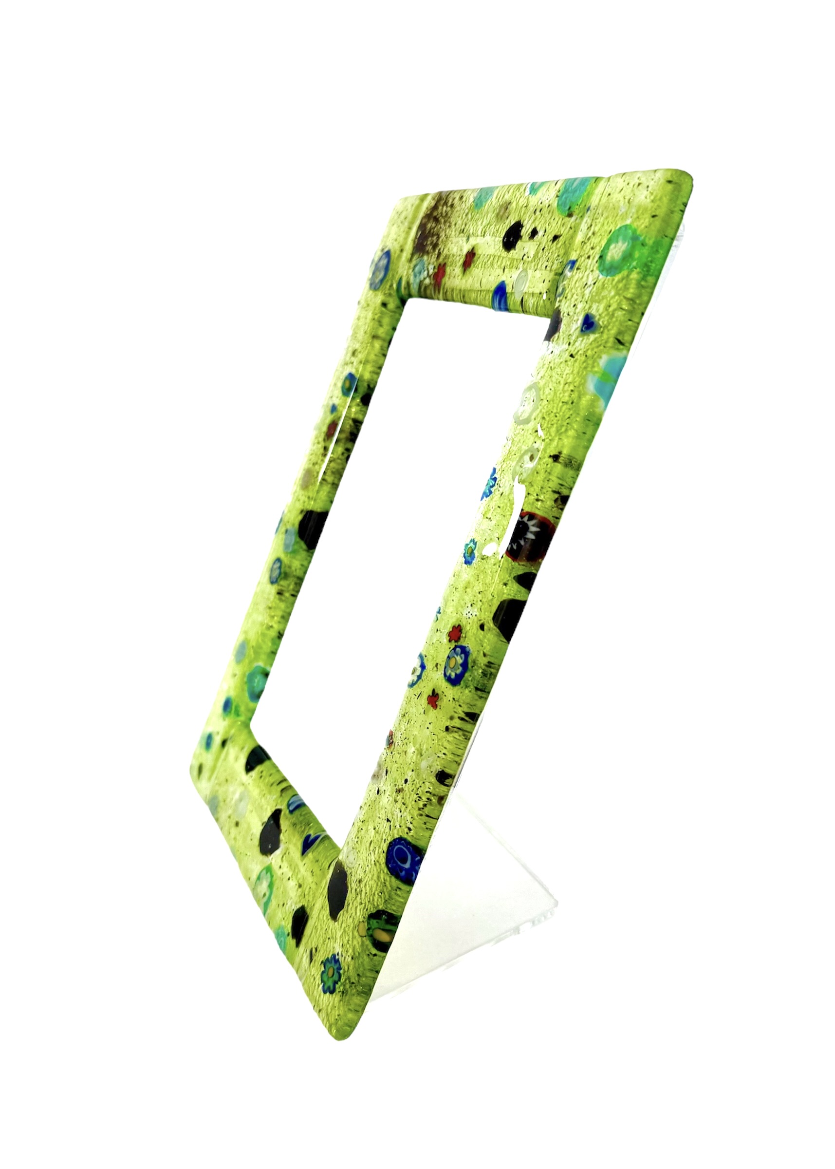 Emma - Light Green Murano Glass Picture Frame "New York"