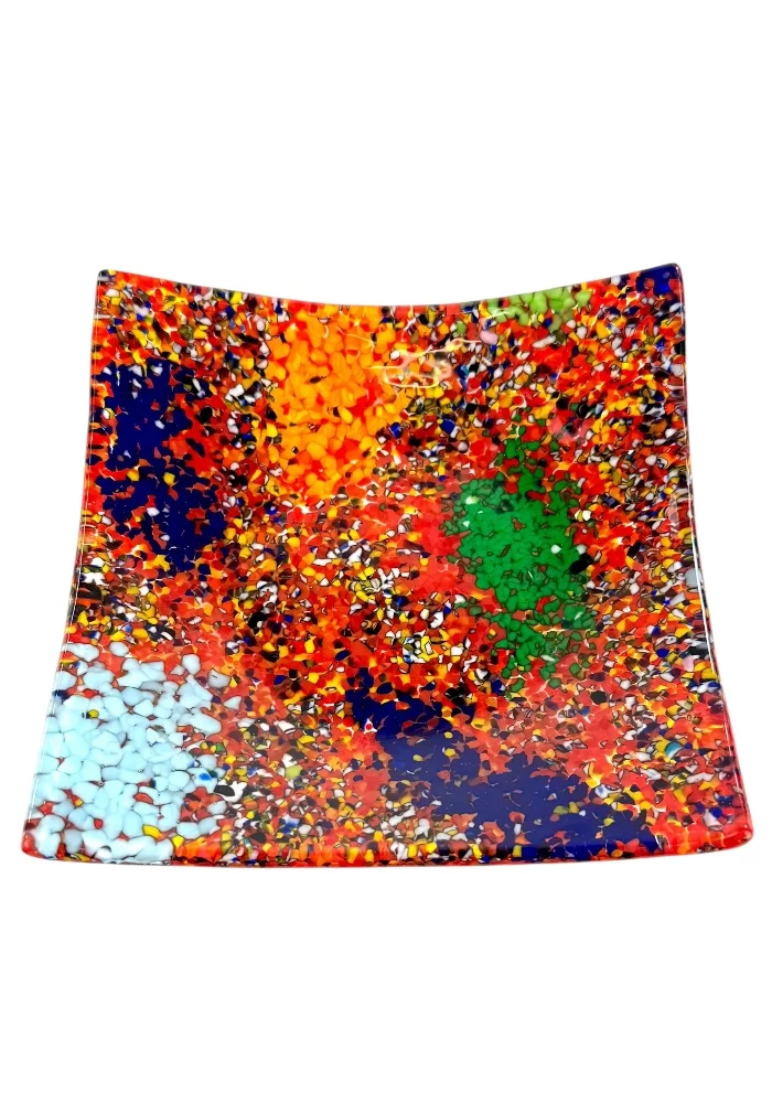 Liam - Red Murano Glass Plate "Fantasy"